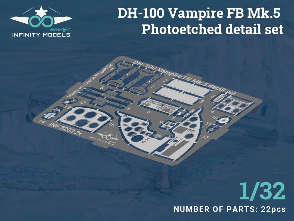 DH-100 Vampire FB Mk.5 Photoetched detail set (for INFINITY MODELS ...