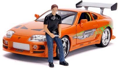 F & F 1995 Toyota Supra Orange (Brian) With Brian Figure / Light On ...