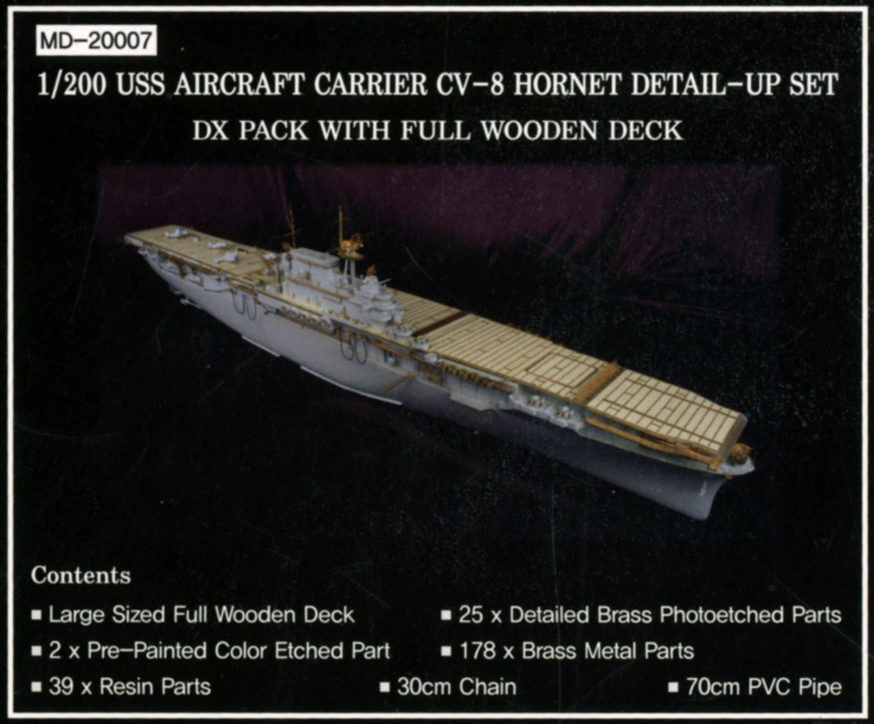 USS CV-8 Hornet Detail-Up Set DX Pack w/FULL WOODEN DECK (Merit Int ...