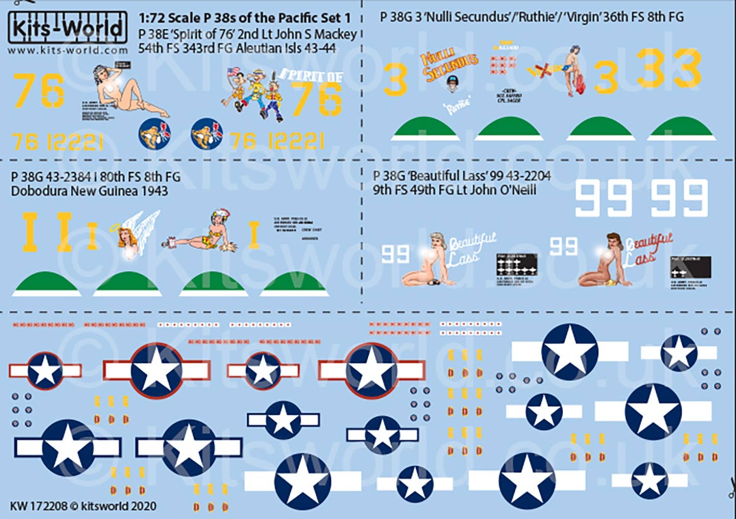 P-38 Lightning's of the Pacific (Late War) Set Two | HLJ.com