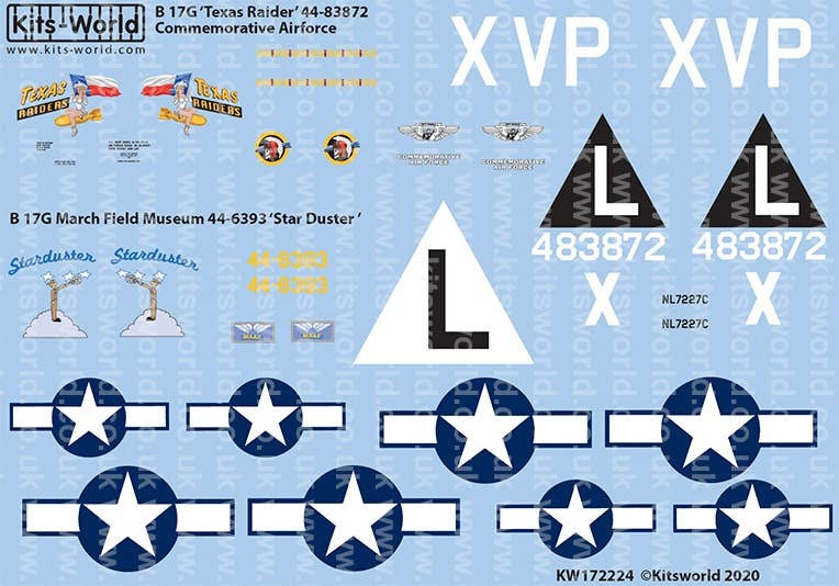 WW.II US Forces B-17G Flying Fortress Decal Set 2 | HLJ.com