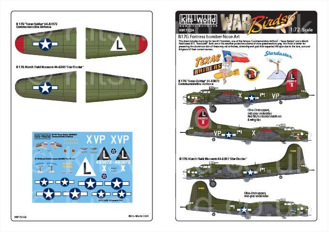 WW.II US Forces B-17G Flying Fortress Decal Set 2 | HLJ.com