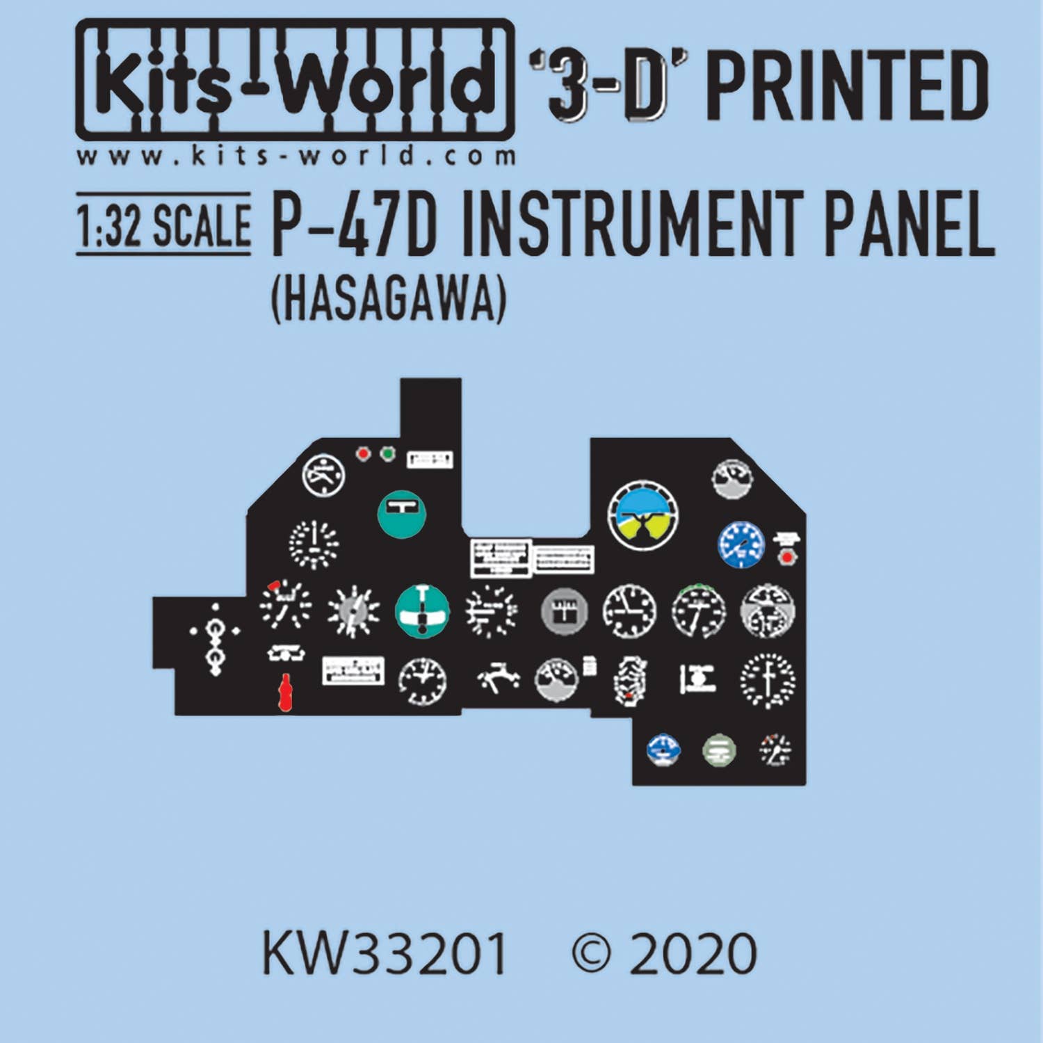 WW.II US Army Fighter P-47 Instrument Panel (3D Printed) 1 (for ...