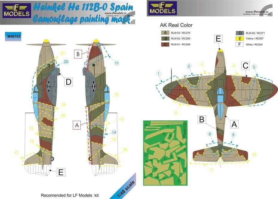 Heinkel He 112B-0 Spain camouflage painting mask | HLJ.com