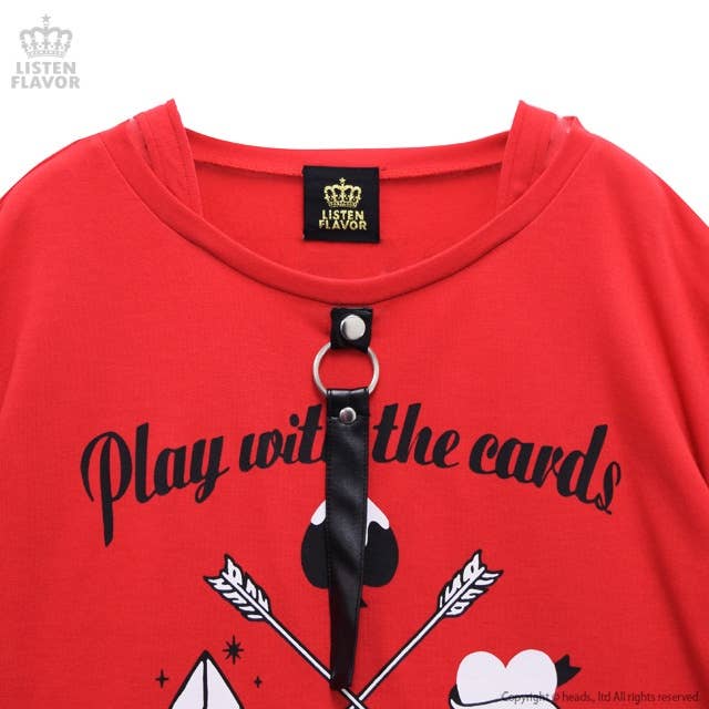 Playing Cards Rolled-Up Sleeve Jersey Top with Metal Clip (Red) | HLJ.com