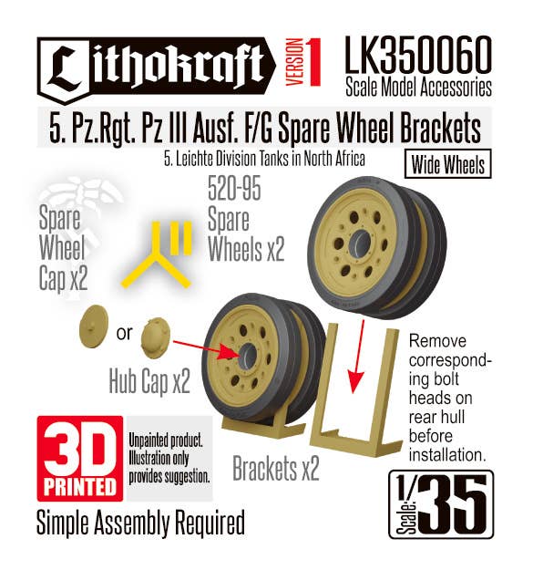 WWII German Panzer III Ausf. F/G Spare Road Wheel Rack 5th Panzer ...