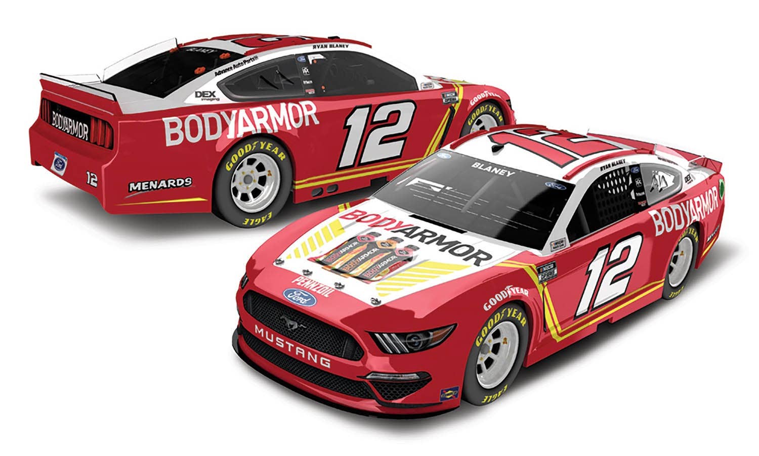 Ryan Blaney # 12 Body Armor Ford Mustang Nascar 2021 | HLJ.com