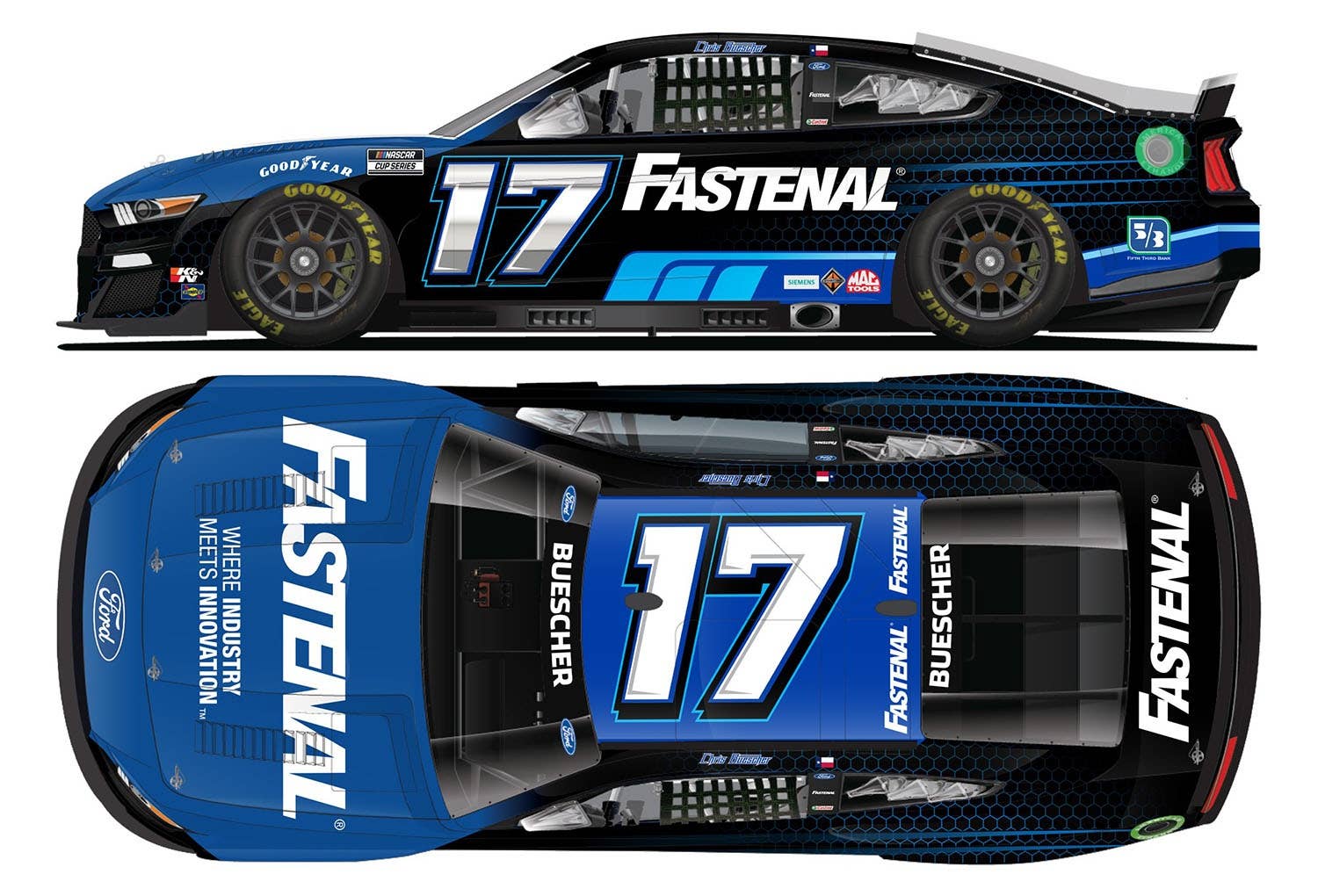 Chris Buescher # 17 Fastenal Ford Mustang NASCAR 2022 Next Generation ...