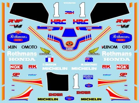 Honda RVF 750 1987 Sponsership Decal (for Tamiya) | HLJ.com