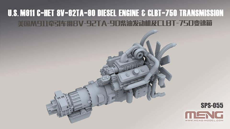 U.S. M911 C-HET 8V-92TA-90 Diesel Engine & CLBT-750 Transmission (Resin ...