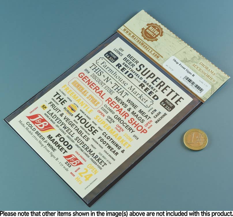 Diorama Accessories Various Store Signboard Decals B Set | HLJ.com