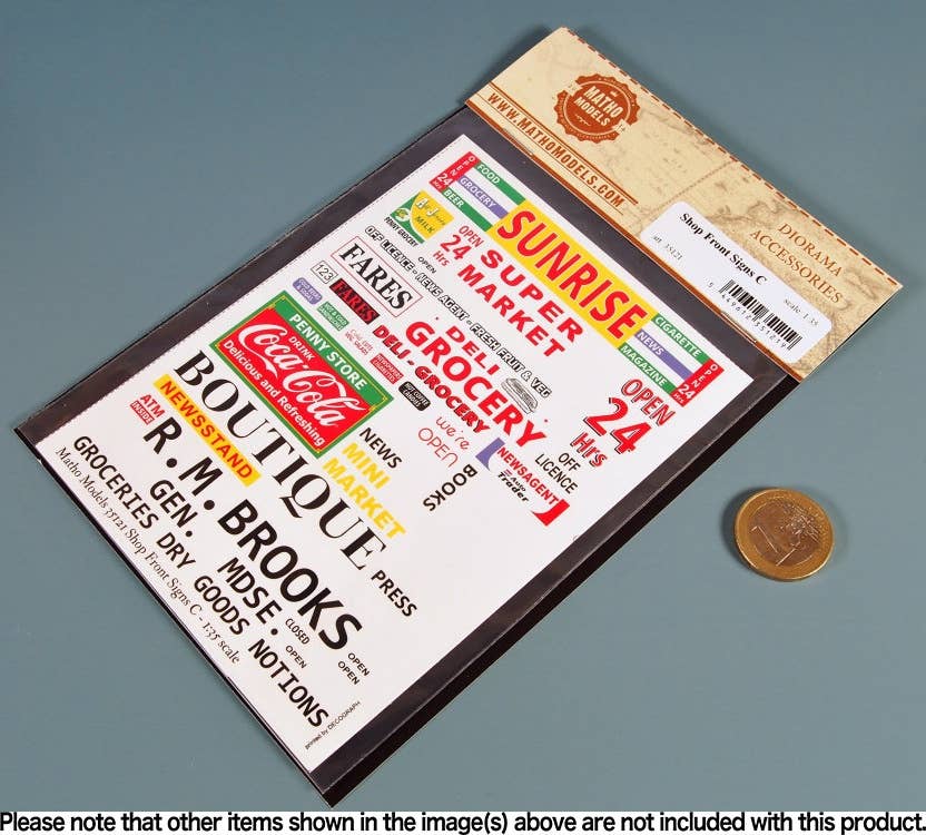 Diorama Accessories Various Store Front Signs Decals C Set | HLJ.com