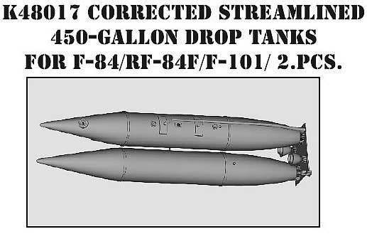 Corrected streamlined 450-gal drop tanks for F-84/RF-84F/F-101 2pcs ...