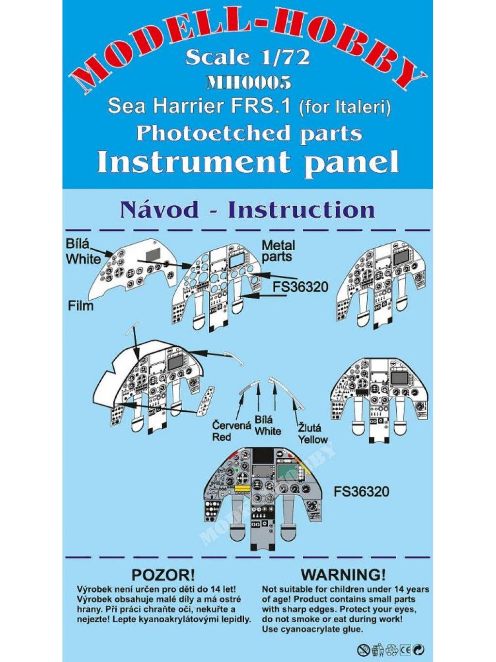 Sea Harrier FRS-1 Photoetched parts instrument panel for Italeri | HLJ.com