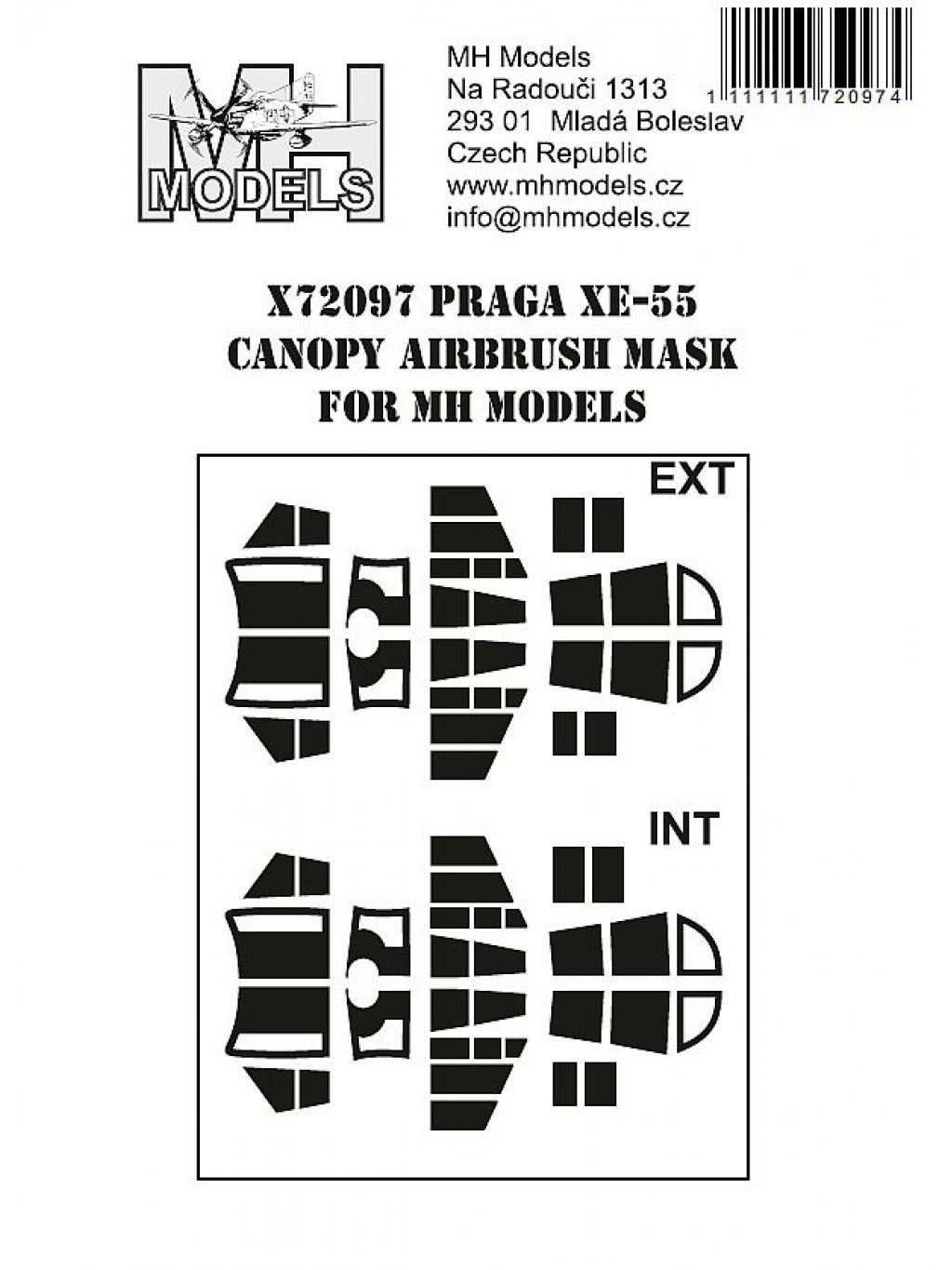 Praga XE-55 canopy airbrush mask for MH Models | HLJ.com