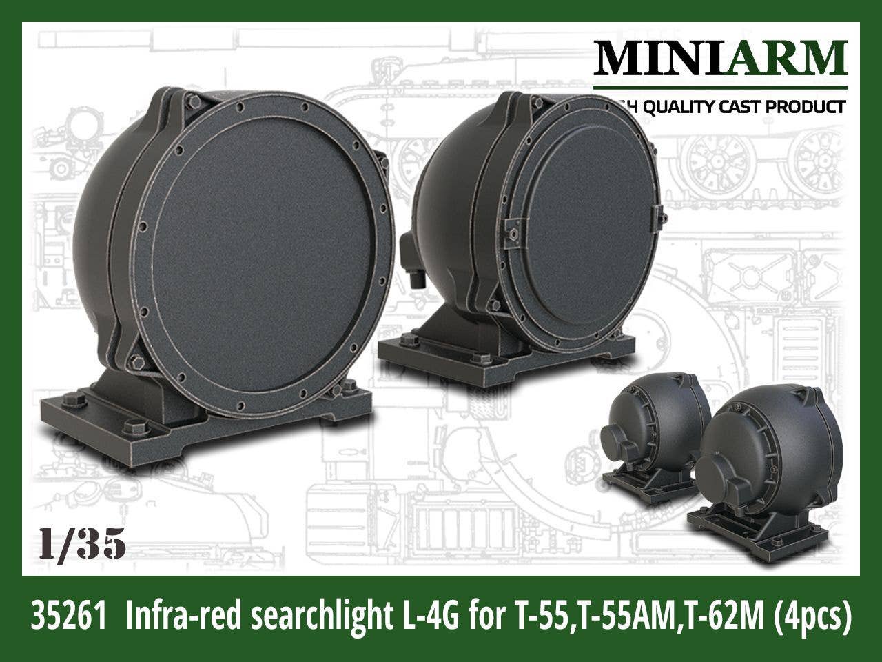 Current Russian/Soviet L-4G Infrared Searchlight for T-55/T-55AM/T-62M ...
