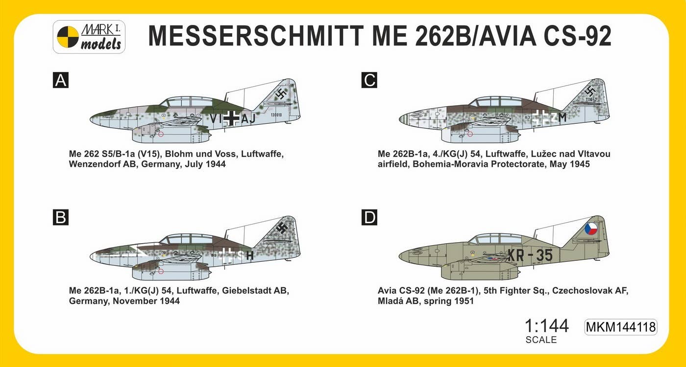 Me 262B/CS-92 Jet Trainer (2 in 1) | HLJ.com