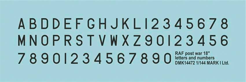 RAF Post-war 18" Black Numbers & Letters, 2 sets | HLJ.com