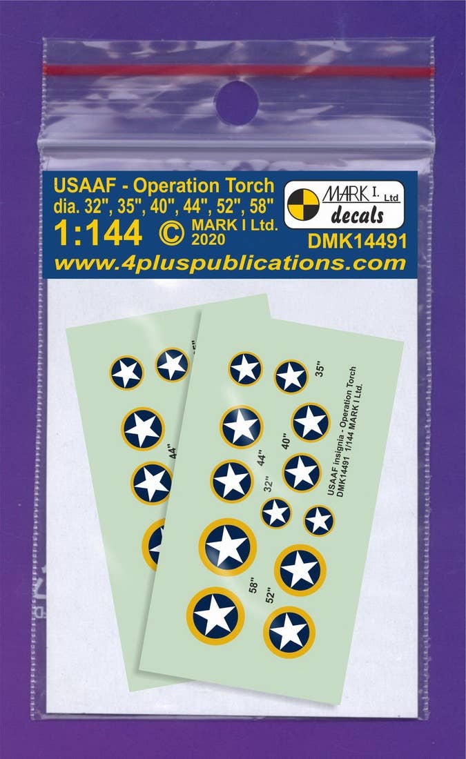 USAAF insignia - Operation Torch, 2 sets (32, 35, 40, 44, 52, 58inch ...