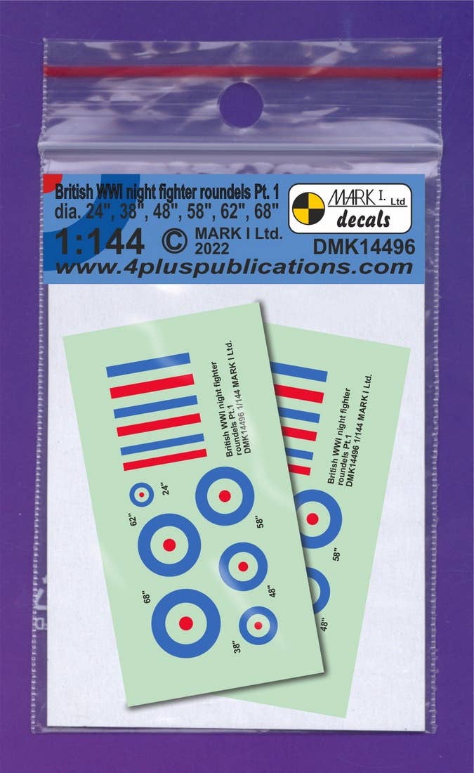 British WWI Night Fighter roundels Pt.1, 2 sets | HLJ.com