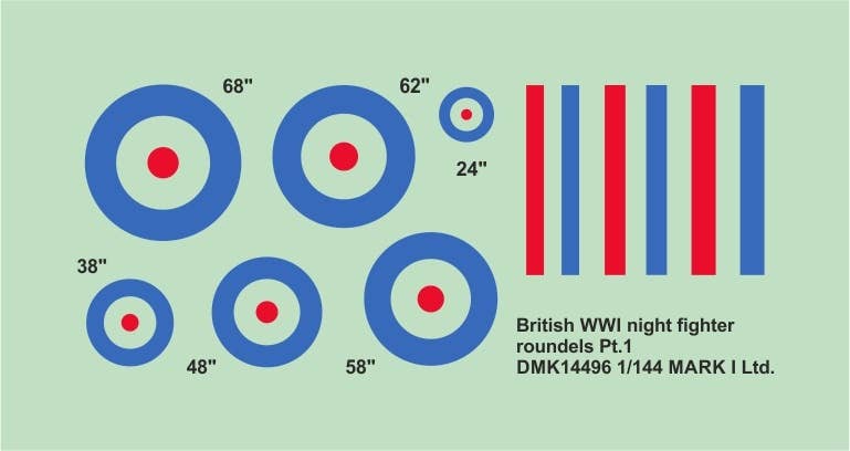 British WWI Night Fighter roundels Pt.1, 2 sets | HLJ.com