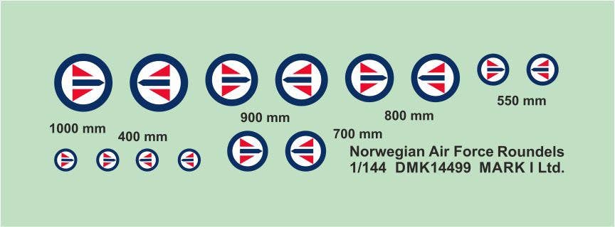 Norwegian AF roundels, 2 sets | HLJ.com