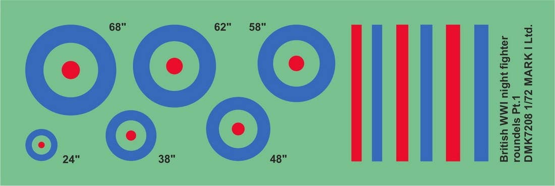 British WWI Night Fighter roundels Pt.1, 2 sets | HLJ.com