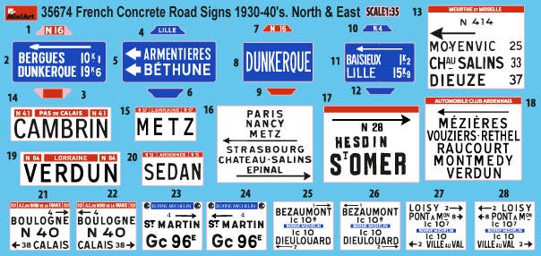 French Concrete Road Signs 1930-40's. North & East | HLJ.com
