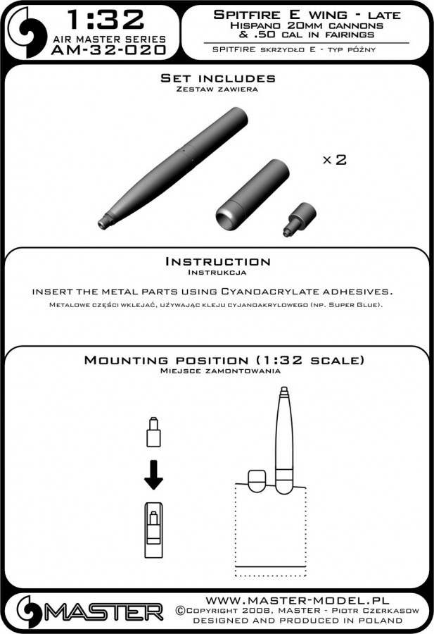 WWII British Supermarine Spitfire Late E Type Wing Hispano 20mm Machine ...