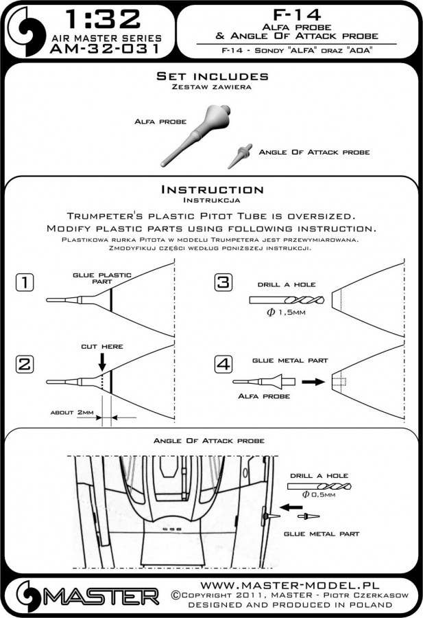 Current Use American F-14 Tomcat Alpha Probe / AOA Probe Set | HLJ.com