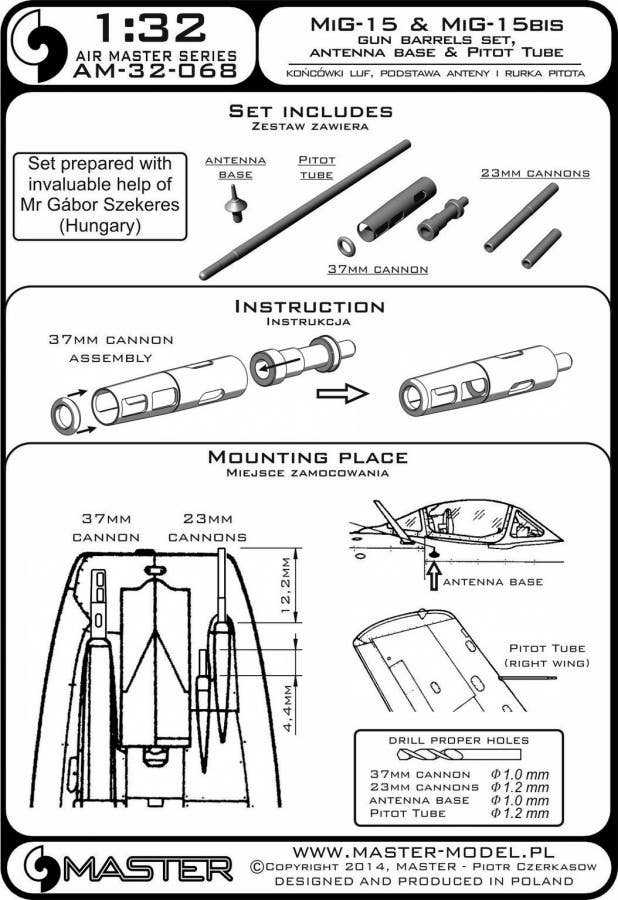 Current Use Soviet / Russian MiG-15 / MiG-15bis Fagot Weapons Set (37mm ...