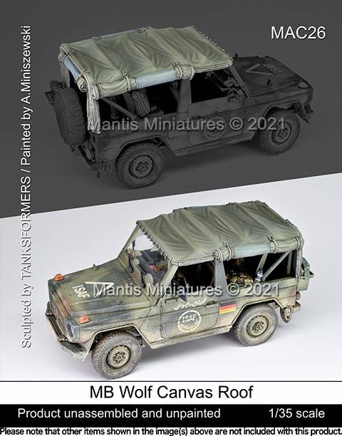 Bundeswehr MB Wolf Canvas Roof Set (for Revell) | HLJ.com