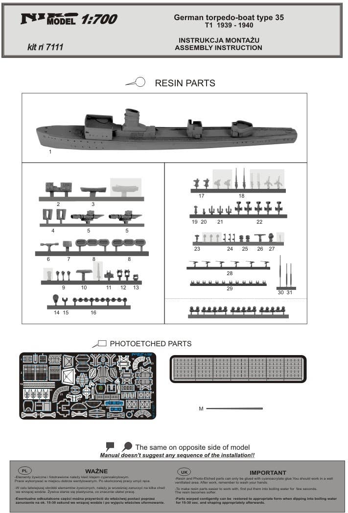 German Torpedo Boat Type 35 T-1 1939 --1940 | HLJ.com