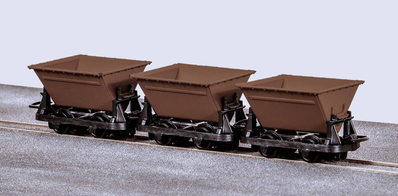 GTL OO-9 V Skip Wagon 3-Car Set Brown | HLJ.com