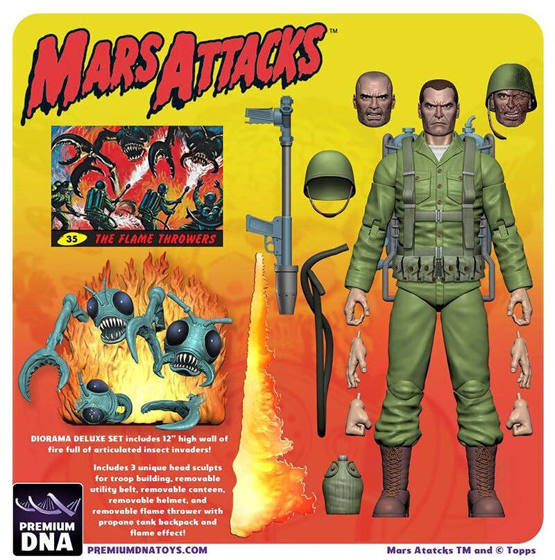 Mars Attacks! / The Flame Throwers (Card #35) Human Soldier 6inch ...