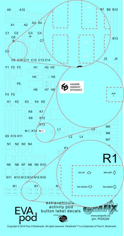 Moebius Models 2001: A Space Odyssey EVA Pod Button Label Decal | HLJ.com