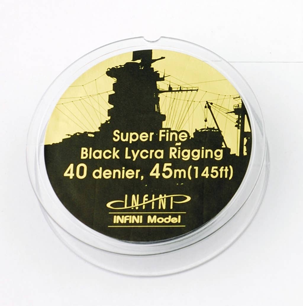 Super Fine Black Lycra Rigging 40 denier, 45m (145ft) | HLJ.com