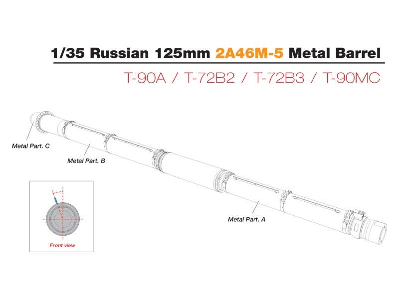 Russian 125mm 2A46M-5 Metal Barrels (Meng, Trumpeter) | HLJ.com