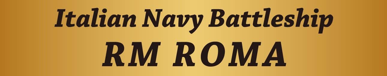 Italian Navy Battleship Roma 1943 with Flag & Ship Name Plate Photo ...