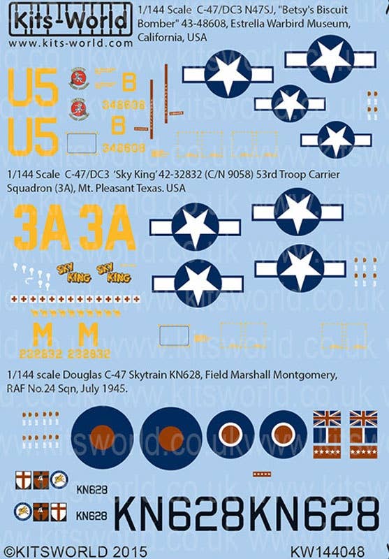 Douglas Dakota C-47-DC-3 Decal Set | HLJ.com