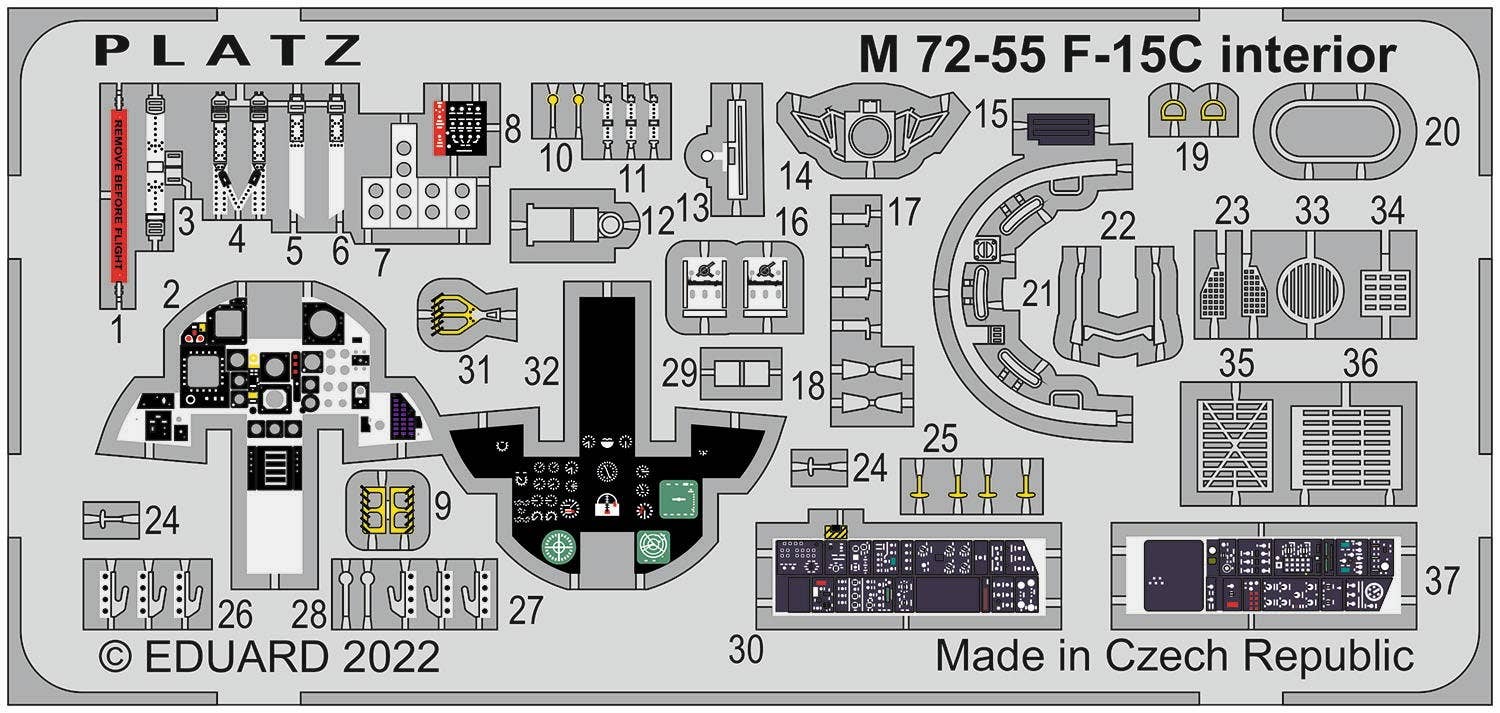 U.S. Air Force F-15C Eagle Photo-Etched Parts for Cockpit | HLJ.com