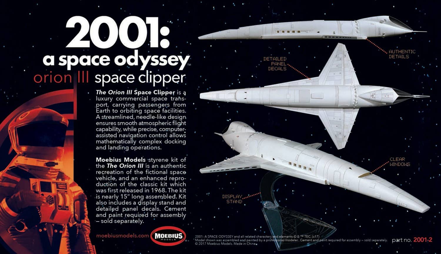 2001: A Space Odyssey: Orion III Space Clipper with Detail-Up Set | HLJ.com