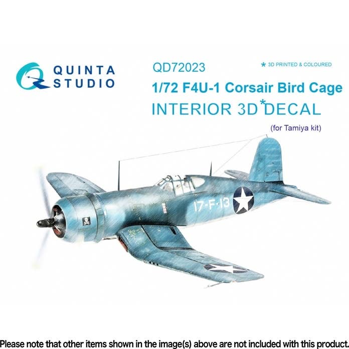 1/72 F4U-1 Corsair Bird Cage Interior 3D Decal (For Tamiya Kit) | HLJ.com