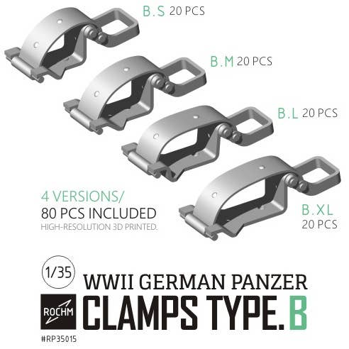 WW.II German Army Vehicle Clamp B Set (4 Ver. 80pcs) | HLJ.com