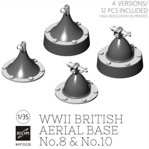 WW.II British Aerial Base Antenna Base Set No.8 / No.10 (4 Versions) 12 ...