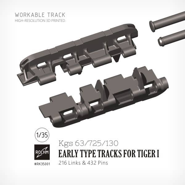 WW.II German Tiger Type I Tank Track Set for Early Model (Connected ...