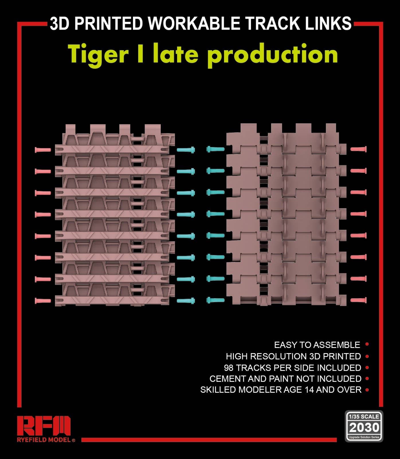 Movable Track Set For Tiger I Late Model (Made By 3D Printer) | HLJ.com