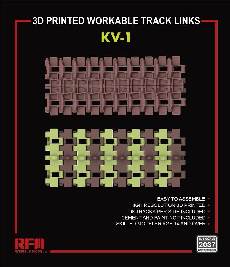 KV-1 3D Printed Workable Track Links | HLJ.com