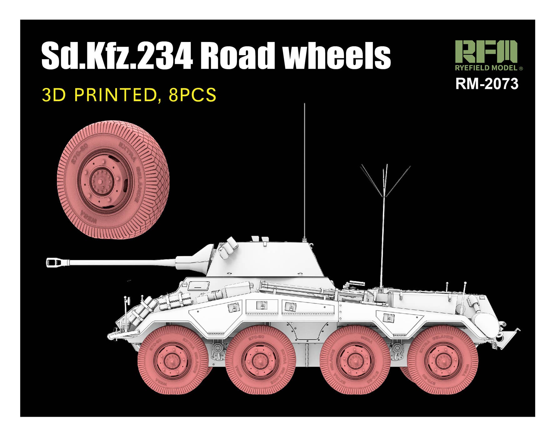 3D PRINTED ROAD WHEELS FOR SD.KFZ.234/2 PUMA, 8PCS | HLJ.com