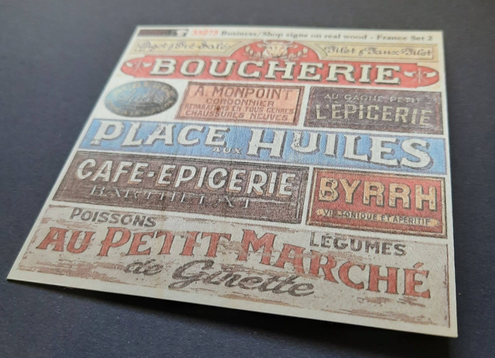 Store Name / Industry Name Storefront Wooden Signboard French Set 2 ...